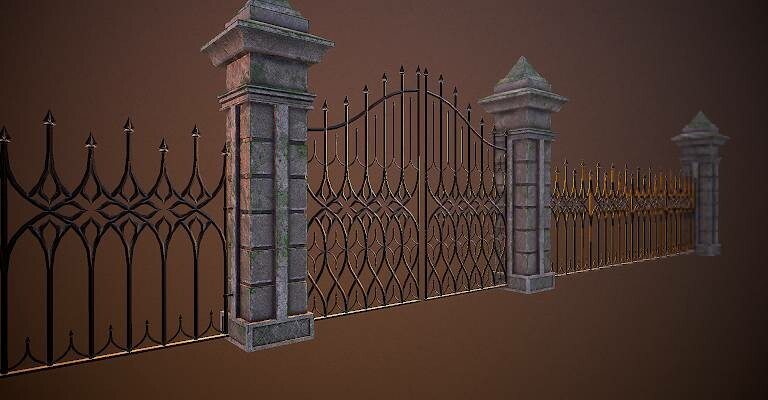 ArtStation - Modular Gothic Fence