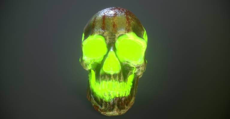 ArtStation - Glowing Green Halloween Skull (Photogrammetry)