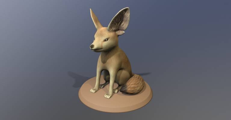 ArtStation - Fennec fox statue/figurine