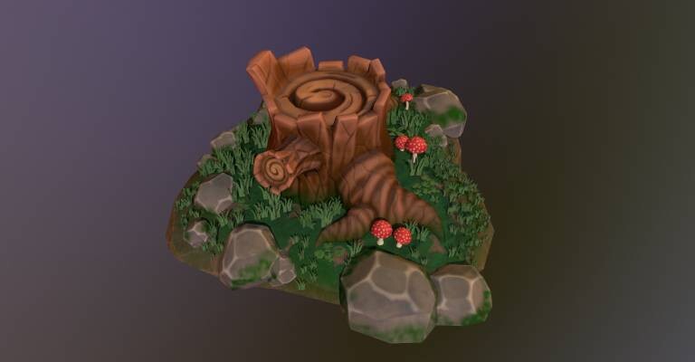 ArtStation - Stylized Tree Stump