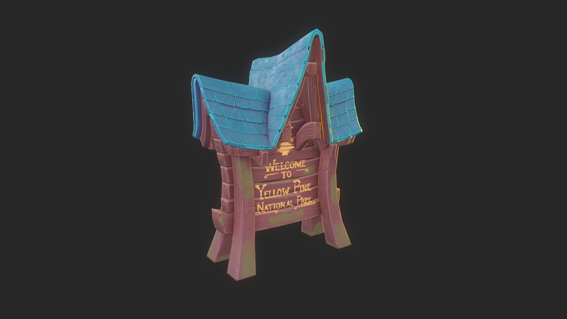 ArtStation - Stylized Welcome Sign