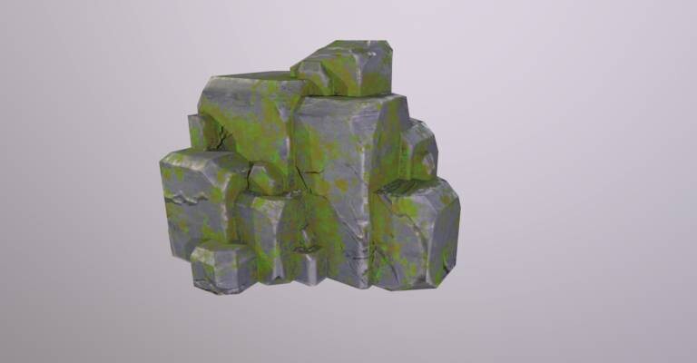 ArtStation - Styled Mossy Rock