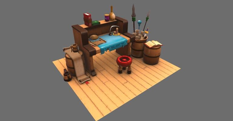 ArtStation - Stylized Desk props