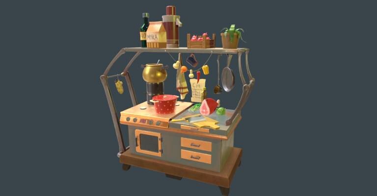 ArtStation - Kitchen Stand 3D Prop