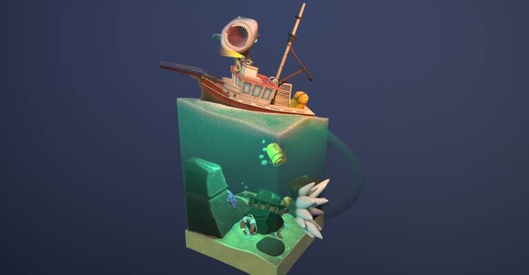 ArtStation - Jaws Final Showdown