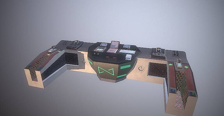 ArtStation - Sci-fi low poly Control Panel concept