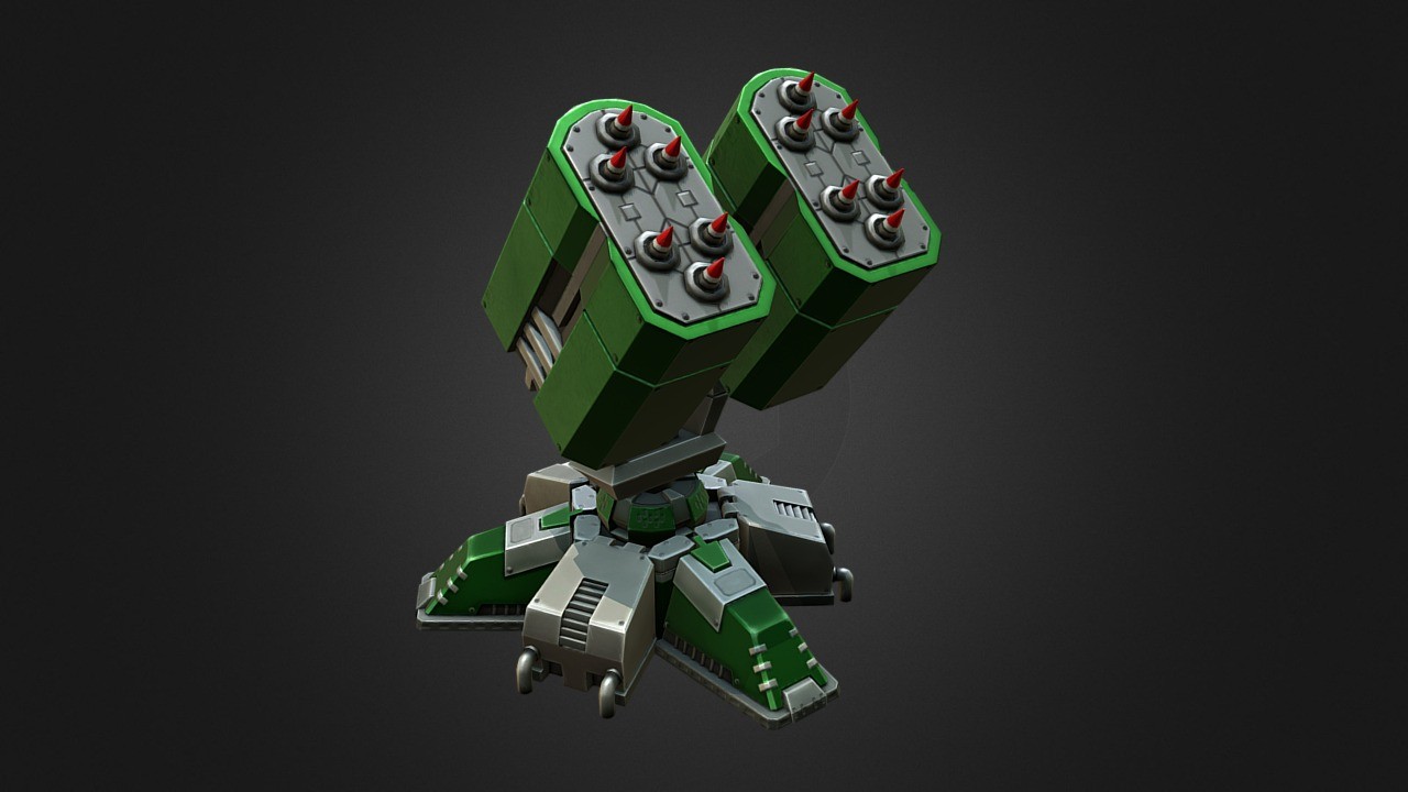 ArtStation - RTS Props : AntiAir Turret