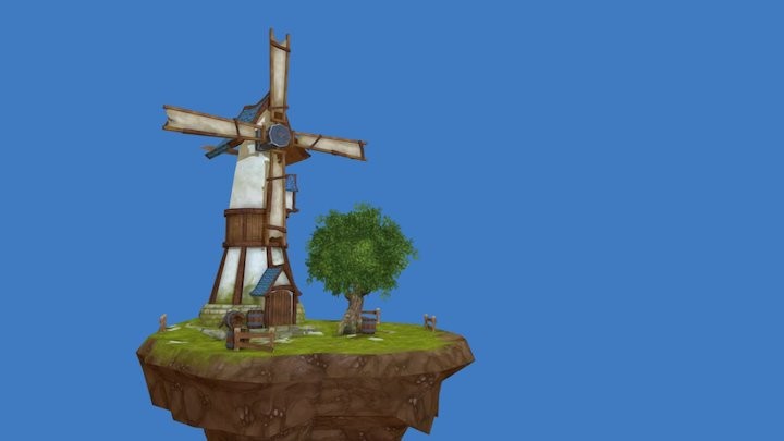ArtStation - Floating Island Windmill
