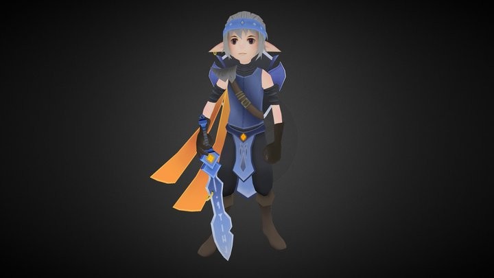 ArtStation - Low poly character with weapons