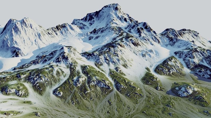 ArtStation - Mountain Terrain - World Machine Study for Challenge