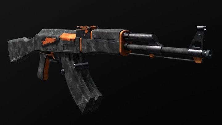 ArtStation - Ak-47 with a Double Magazine