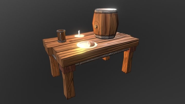 ArtStation - Low poly medieval table
