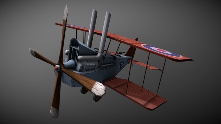 ArtStation - Stylised hand-painted Airplane