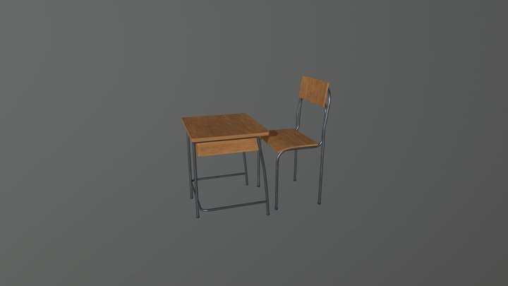 ArtStation - Japanese style classroom chair