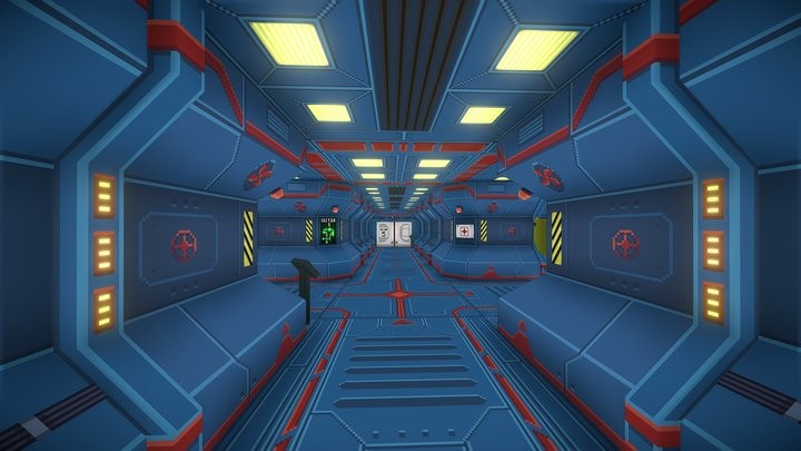 ArtStation - Pixel Sci fi Corridor