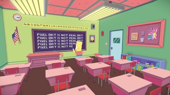 ArtStation - Pixel Bart Classroom
