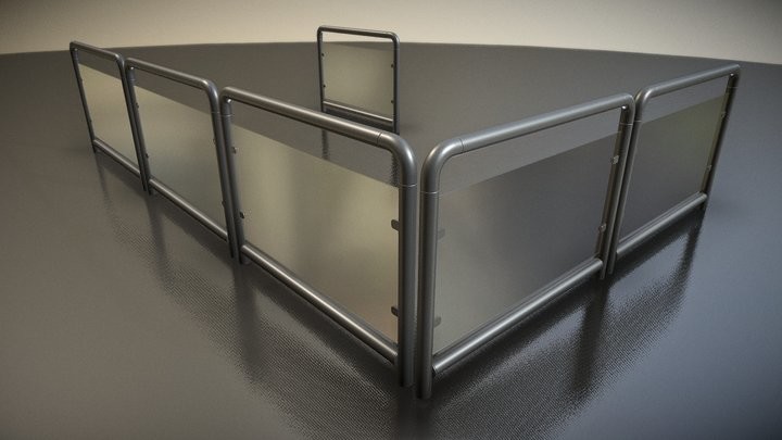 ArtStation - Railing with Glass Plate