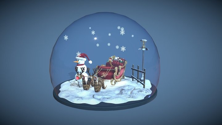 ArtStation - Santa Worm Christmas Snowglobe