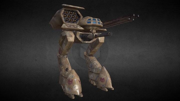 ArtStation - Desert battle ready mech