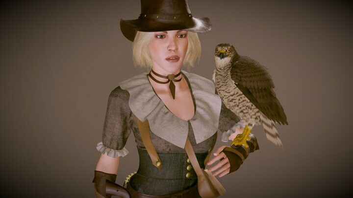 ArtStation - Falconry Girl on Sketchfab