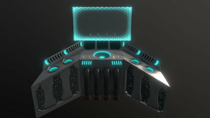 ArtStation - Sci-fi Computer Console (Mechazoic)