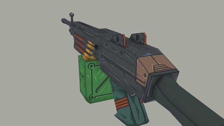 ArtStation - M249 gun (Hand-Painted Texture)