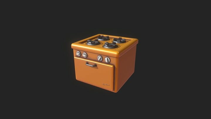 ArtStation - Props - Stylized Diner Stove