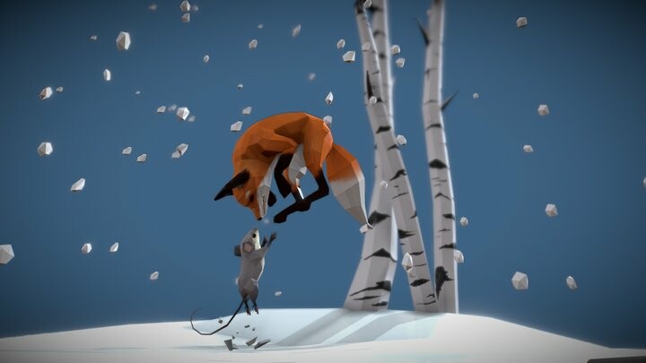 ArtStation - Fox and mouse playing in the air