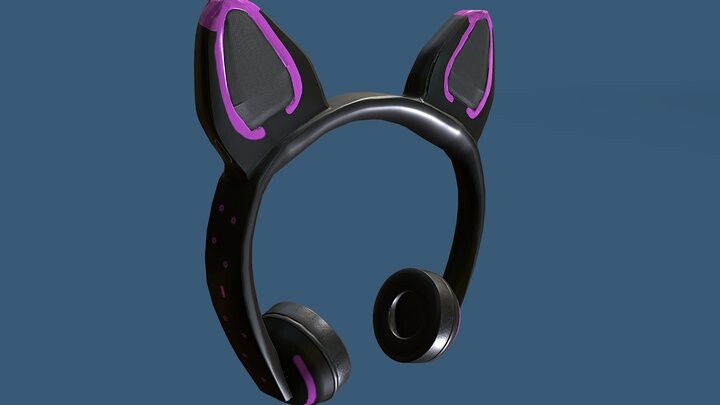 ArtStation - Final presentation of syfy cat head phones artwork