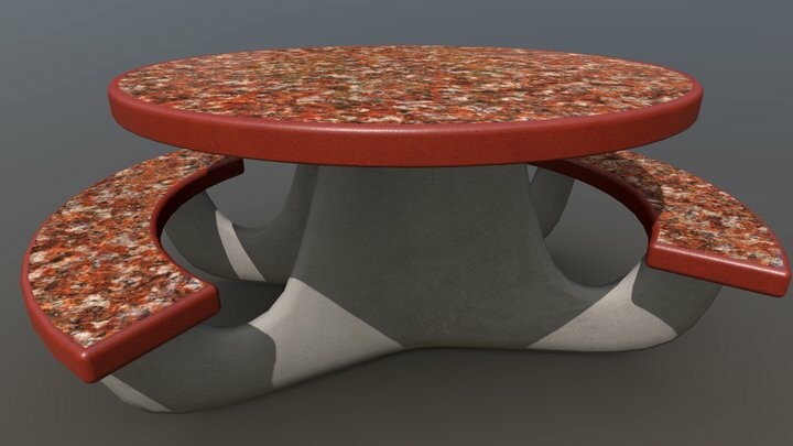 ArtStation - precast polymer picnic table