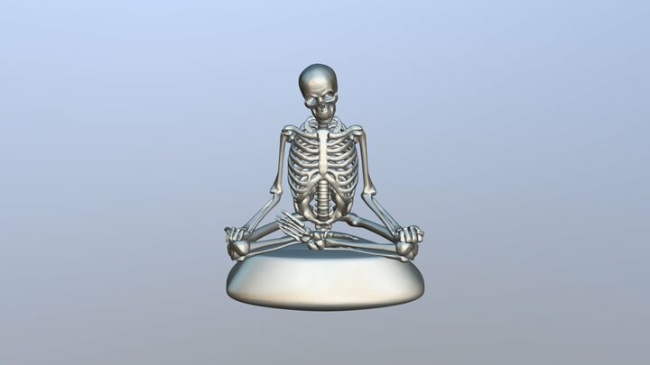 ArtStation - Skeleton meditating figurine
