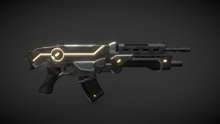 ArtStation - sci fi Assault rifle laser blaster