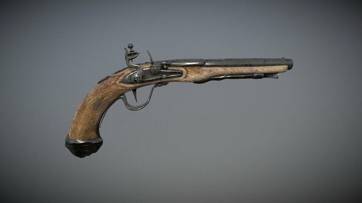 ArtStation - Flintlock gun model for video games