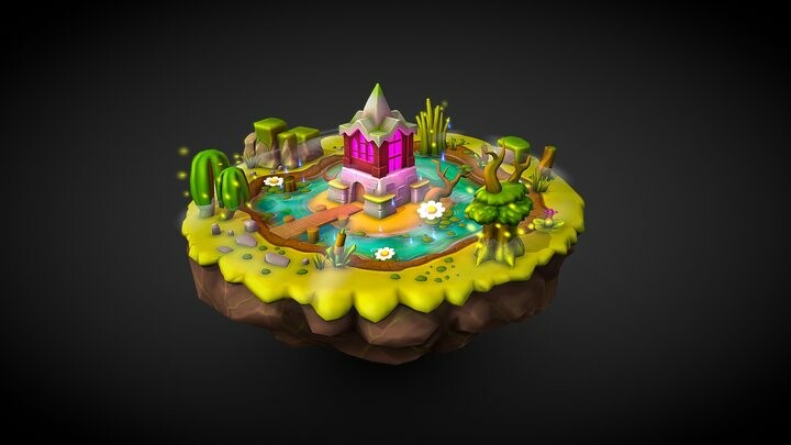 ArtStation - Stylized Fantasy Environment : Modeling , Texturing (Hand Painted )