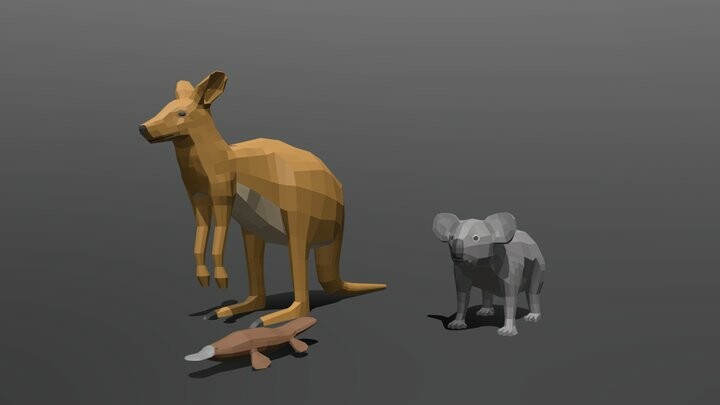 chroma 3D - Low Poly Cartoon Australian Animals Pack