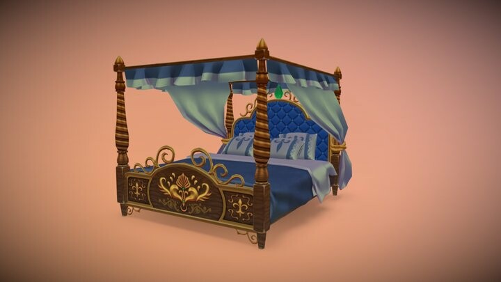 ArtStation - Four poster bed