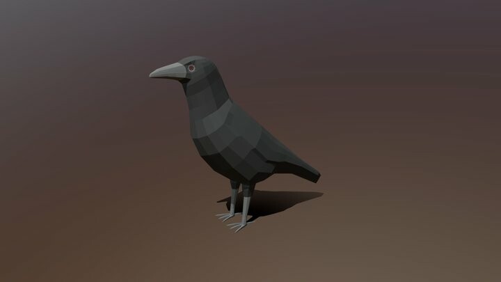 chroma 3D - Low Poly Cartoon Crow