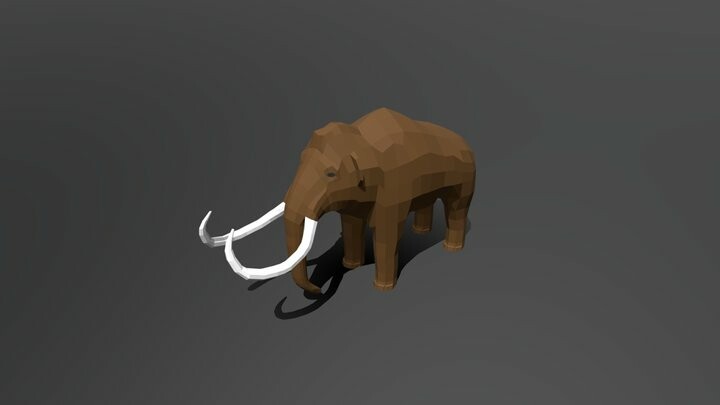 chroma 3D - Low Poly Cartoon Mammoth