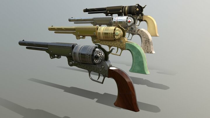 ArtStation - Western Iron Revolver and Skins