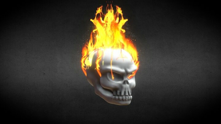 ArtStation - Fire Skull