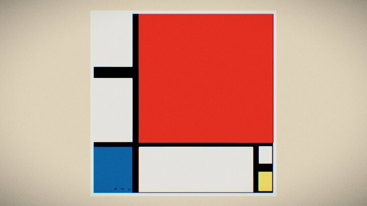 ArtStation - Composition II with Red Blue and Yellow 3D