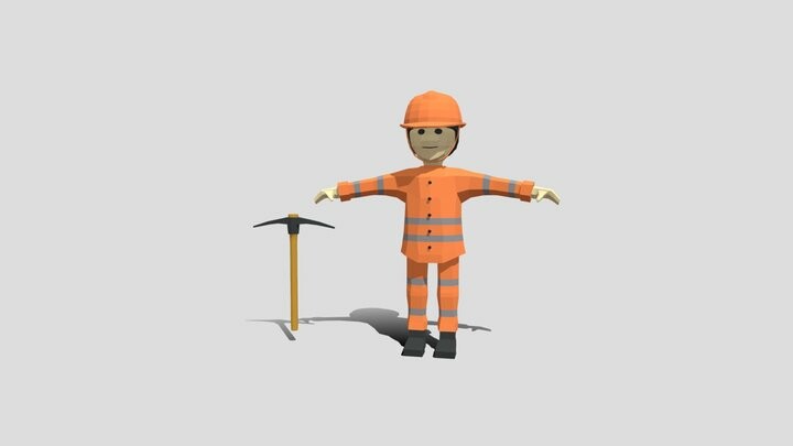 ArtStation - Low Poly Cartoon Street Worker