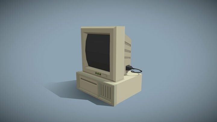 ArtStation - Retro Computer & Monitor