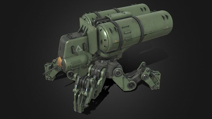 ArtStation - Flamethrower Mech
