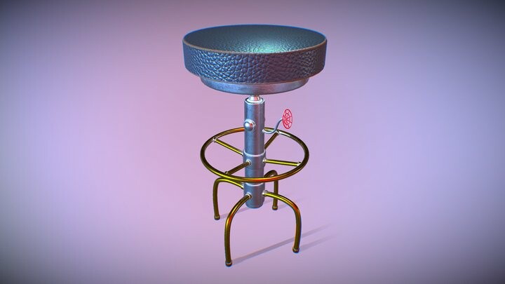 ArtStation - 3D cyberpunk stool
