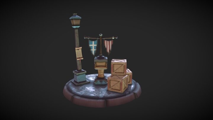 ArtStation - Stylized city props