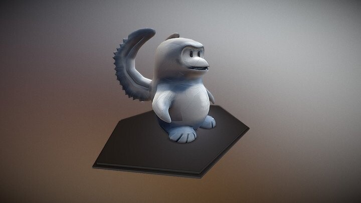 ArtStation - Pentarou Statue - Konami's Penguin Adventure Game FANART