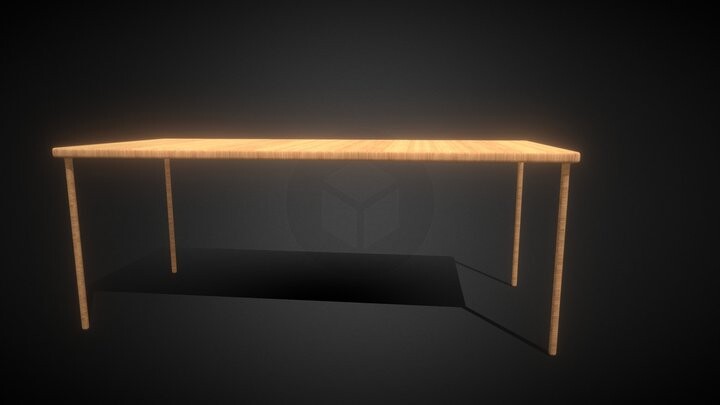 ArtStation - Wooden Rectangular Table