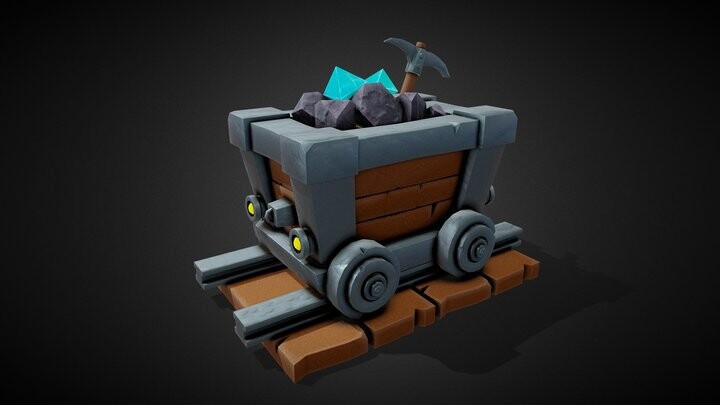 ArtStation - Stylized Mine Cart