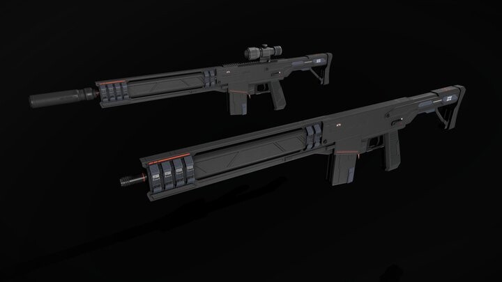 ArtStation - Scifi Sniper Rifle MB 14